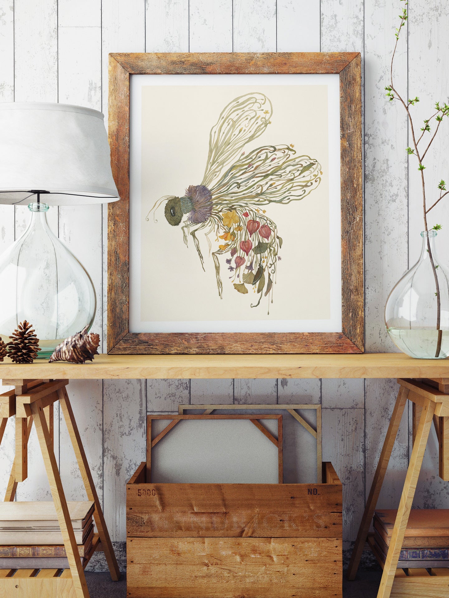 Botanical Bee (Art Print) – sucharita's world